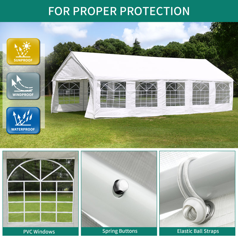 YITAHOME Outdoor White Party Tent with Windows & Reviews | Wayfair