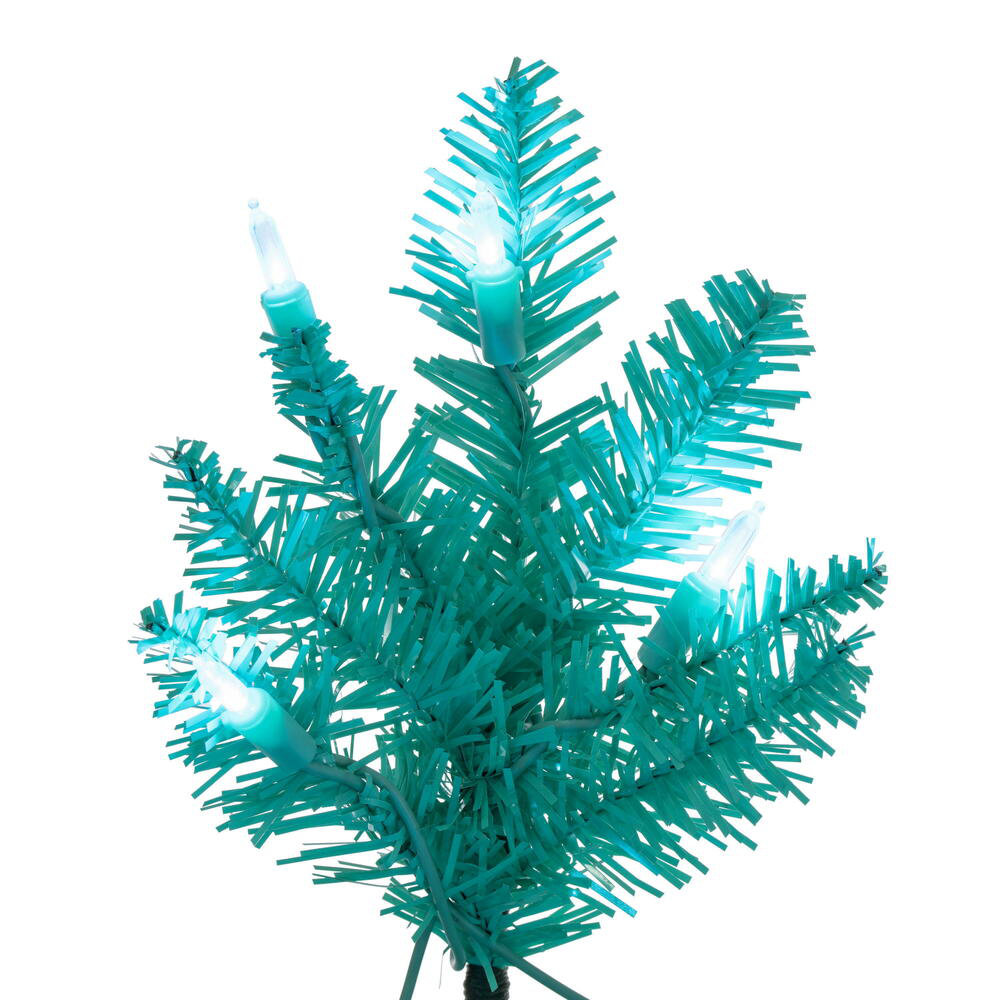 turquoise tree lights