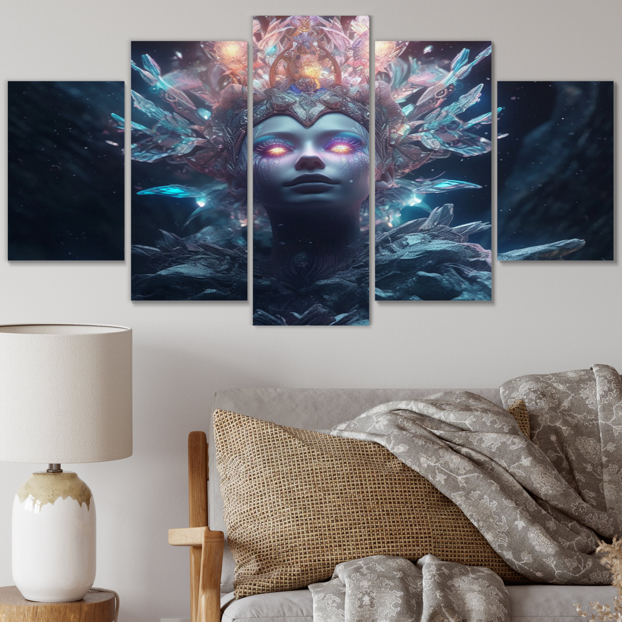 Design Art Female Villian Character I - People Wall Decor - 5 Panels ...