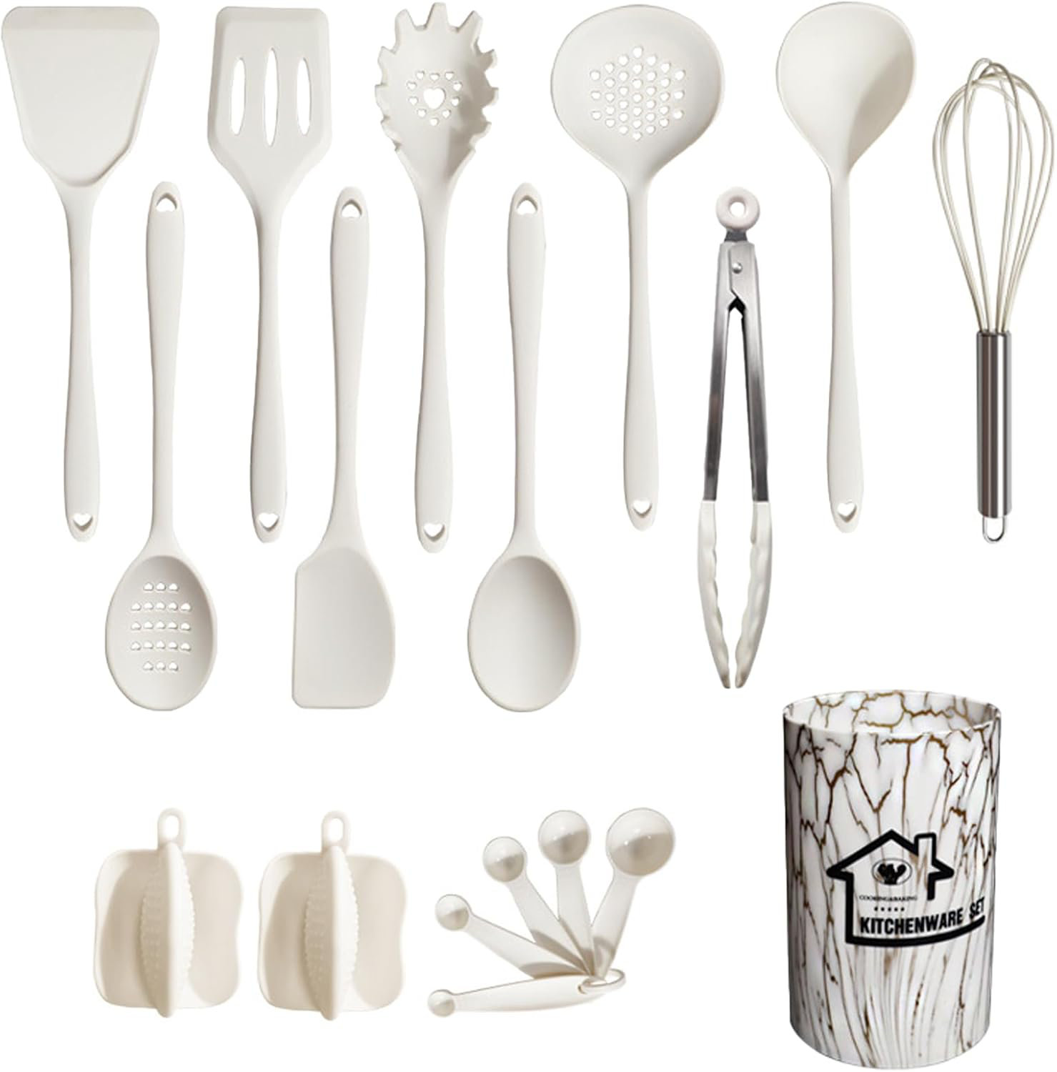 BLASIVE 18 PCS Kitchen Cooking Utensils Set 446°F Heat Resistant Non ...