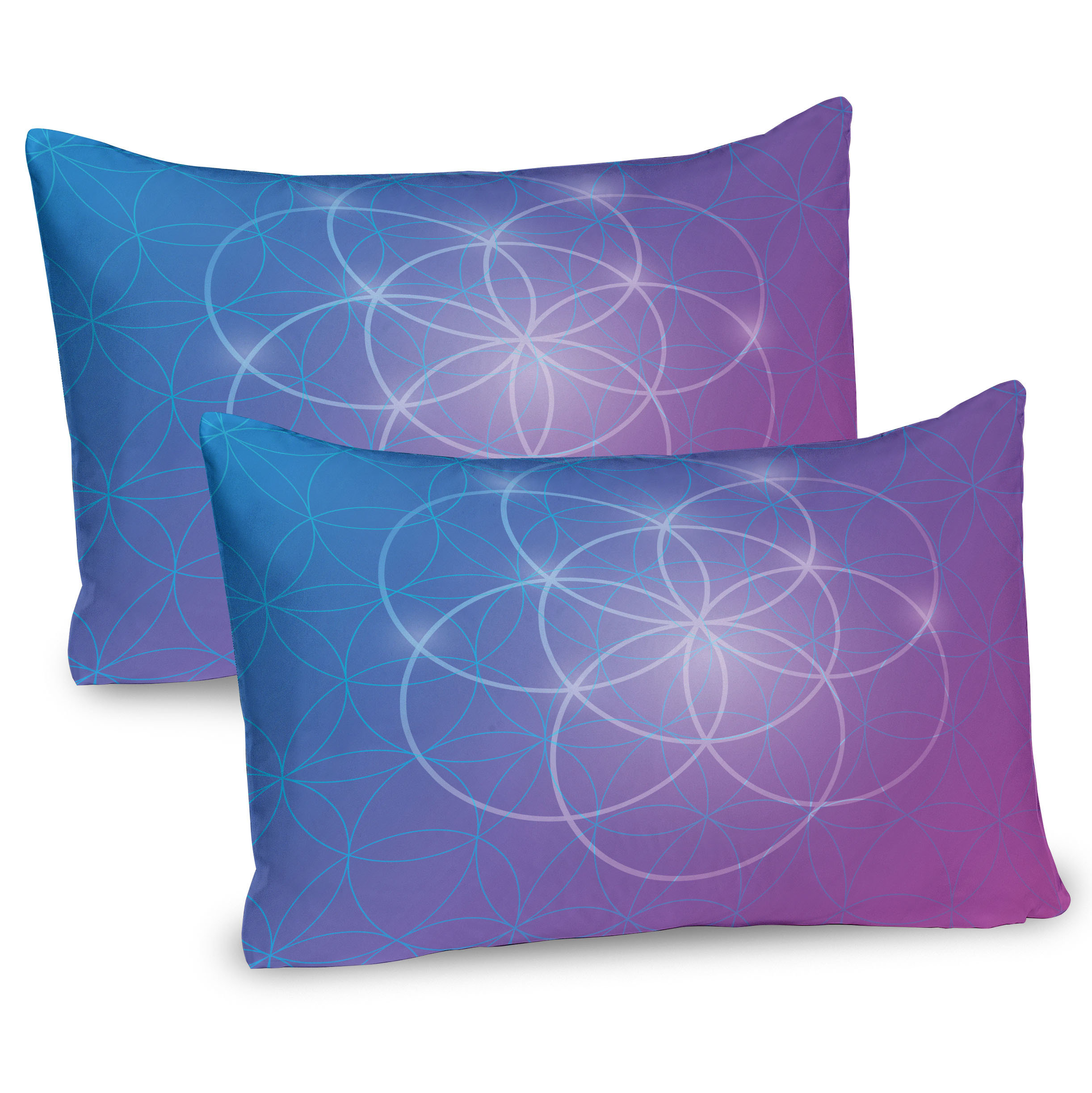 Ambesonne Round Forms Pillow Sham 2 Pack Round Forms Blue and Purple ...