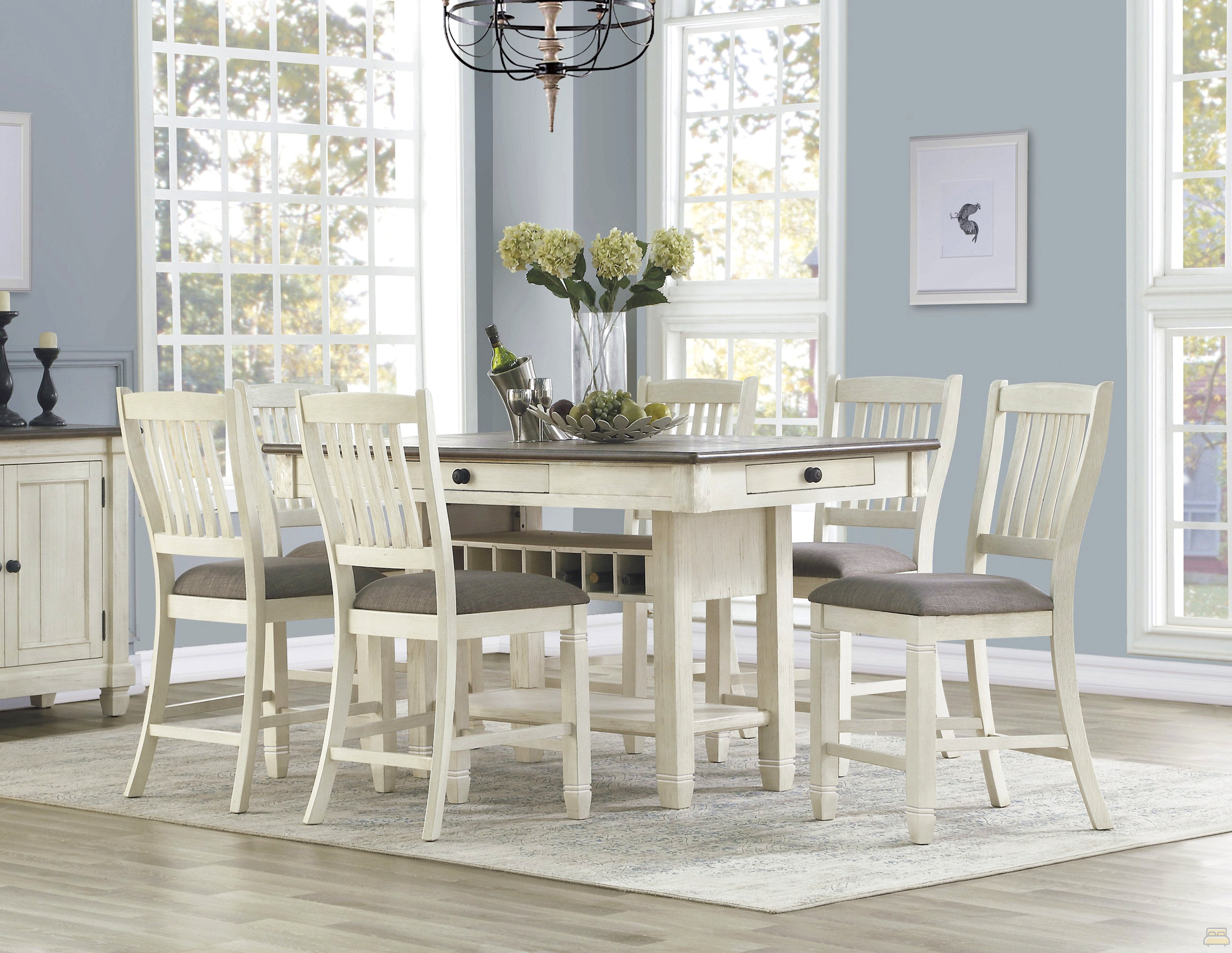 August Grove Counter Height Dining 7Pc Set Counter Height Table W ...