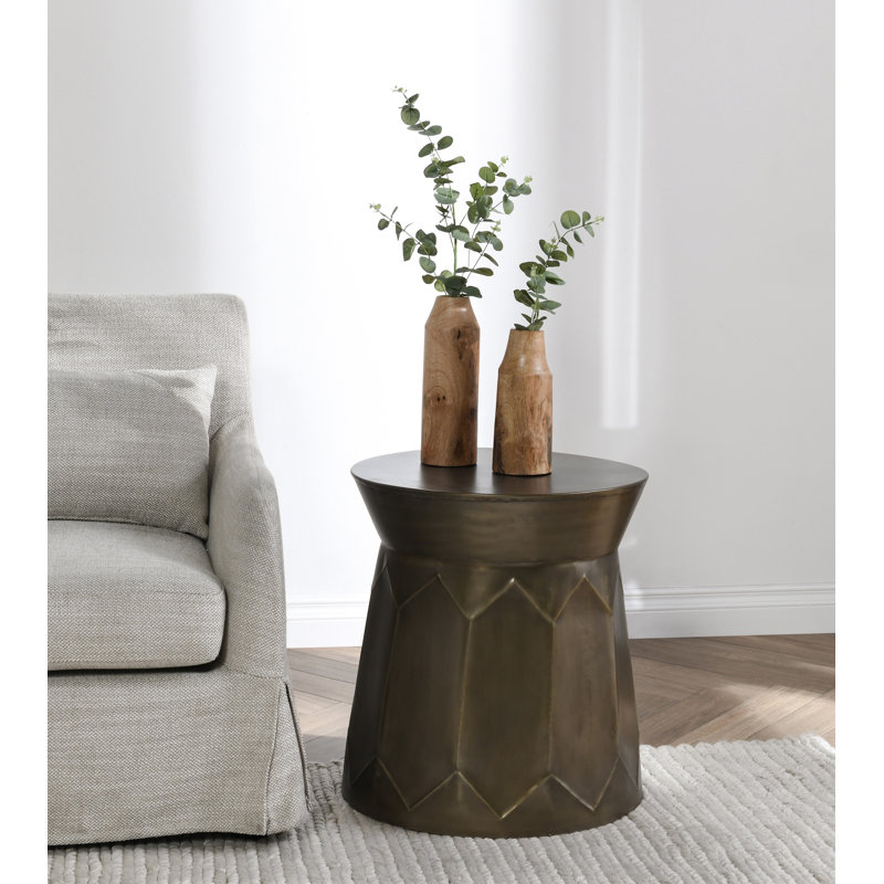 Canora Grey Escar Handcrafted Metal End Table | Wayfair