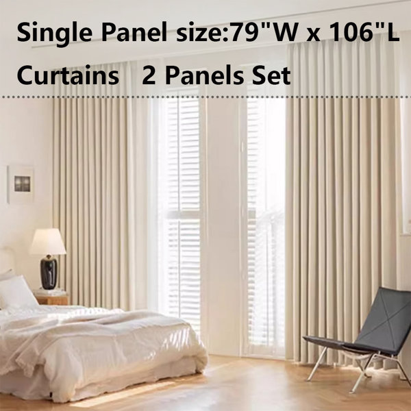 Hokku Designs Mekeba Chenille Room Darkening Curtain Pair | Wayfair