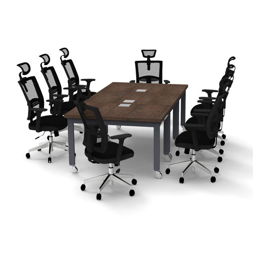 Inbox Zero 8 Person Conference Meeting Tables with 8 Chairs Complete ...