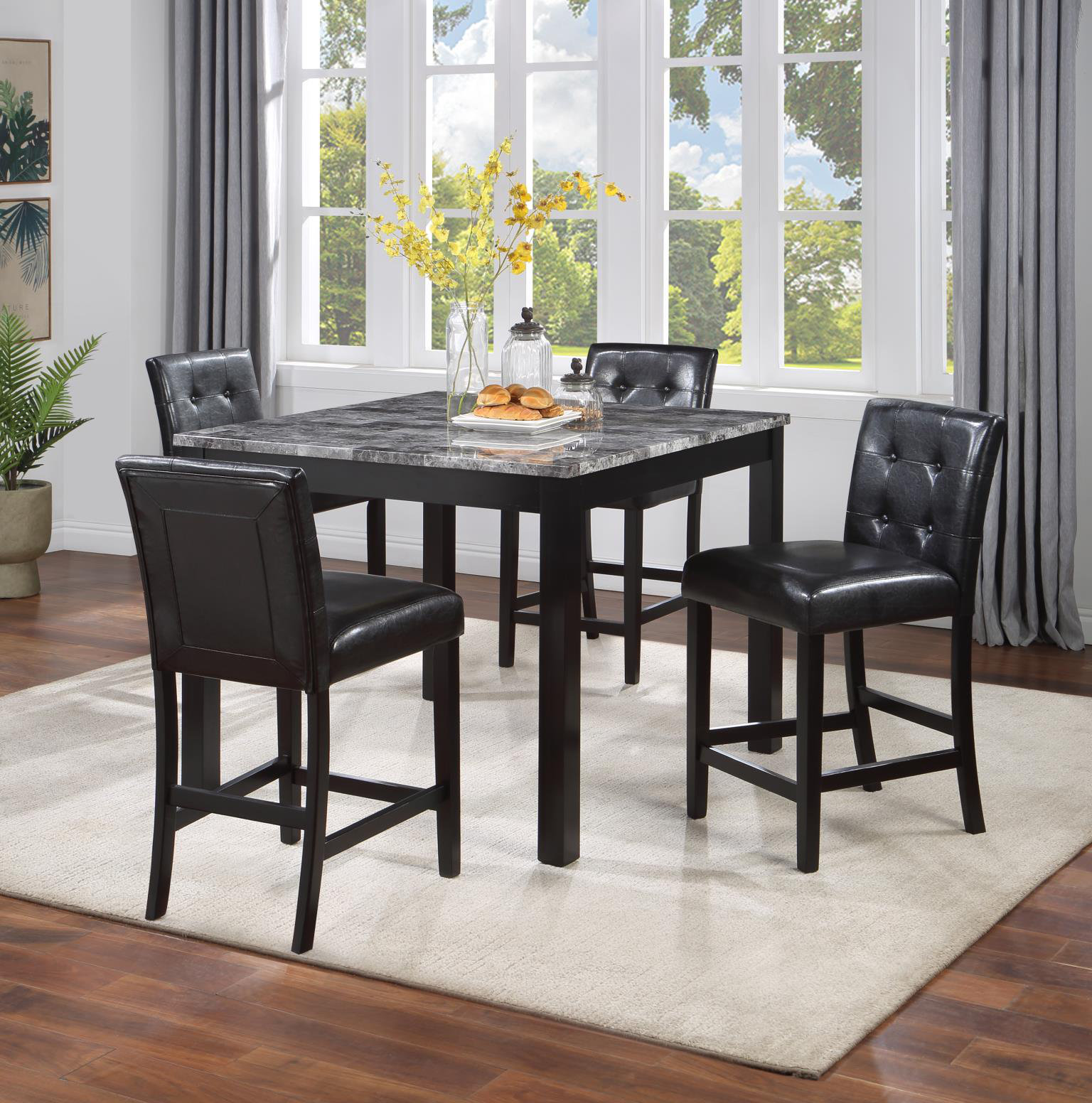 Red Barrel Studio Faux Marble Counter Height Table Set - Wayfair Canada