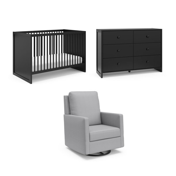 Storkcraft Calabasas 3-In-1 Crib, 6 Drawer Dresser, And Swivel Glider 3 ...