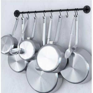 Ebern Designs Metal Straight Wall Mounted Pot Rack & Reviews | Wayfair