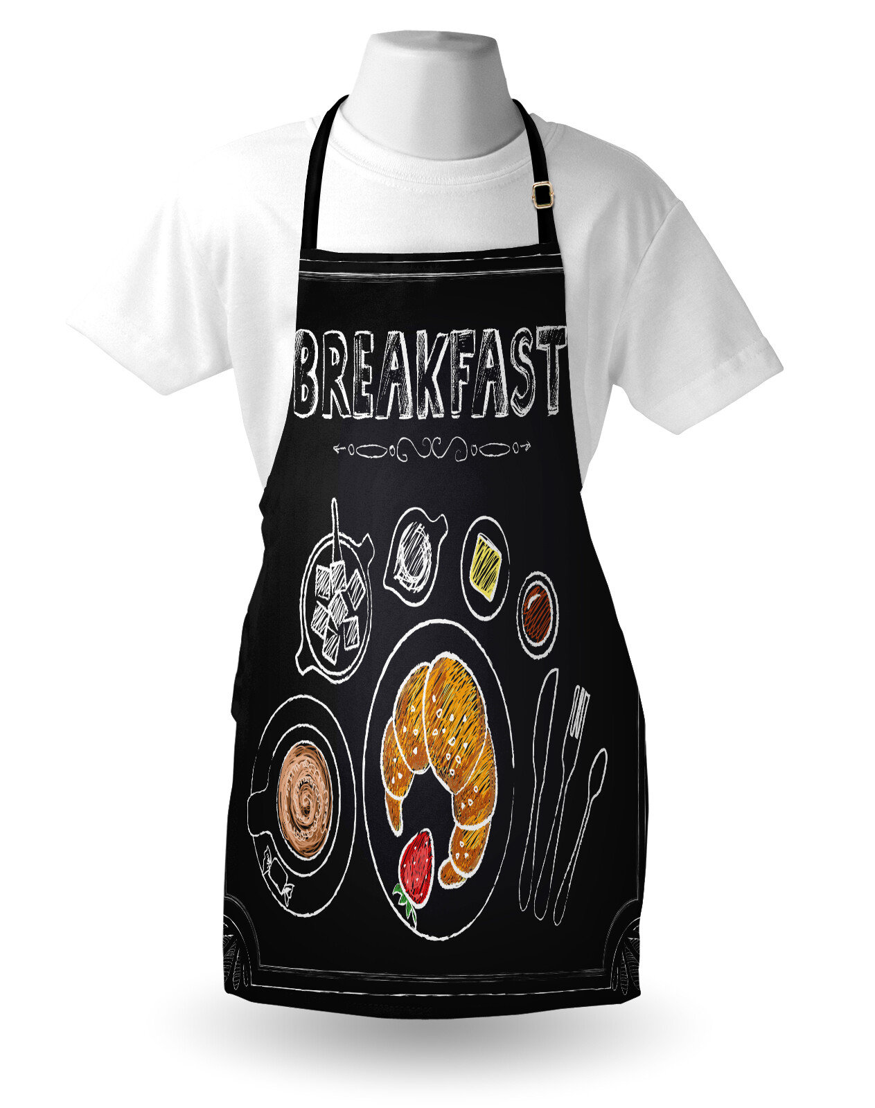 East Urban Home Breakfast Theme Apron Unisex Croissant Coffee Adult ...