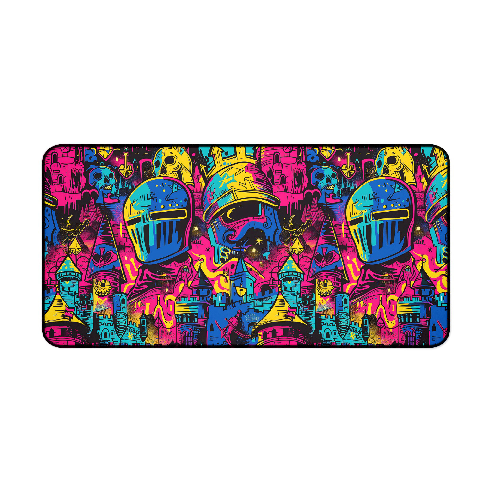 East Urban Home Knight Graffiti Mouse Mat, Fantasy Art Desk Mat ...