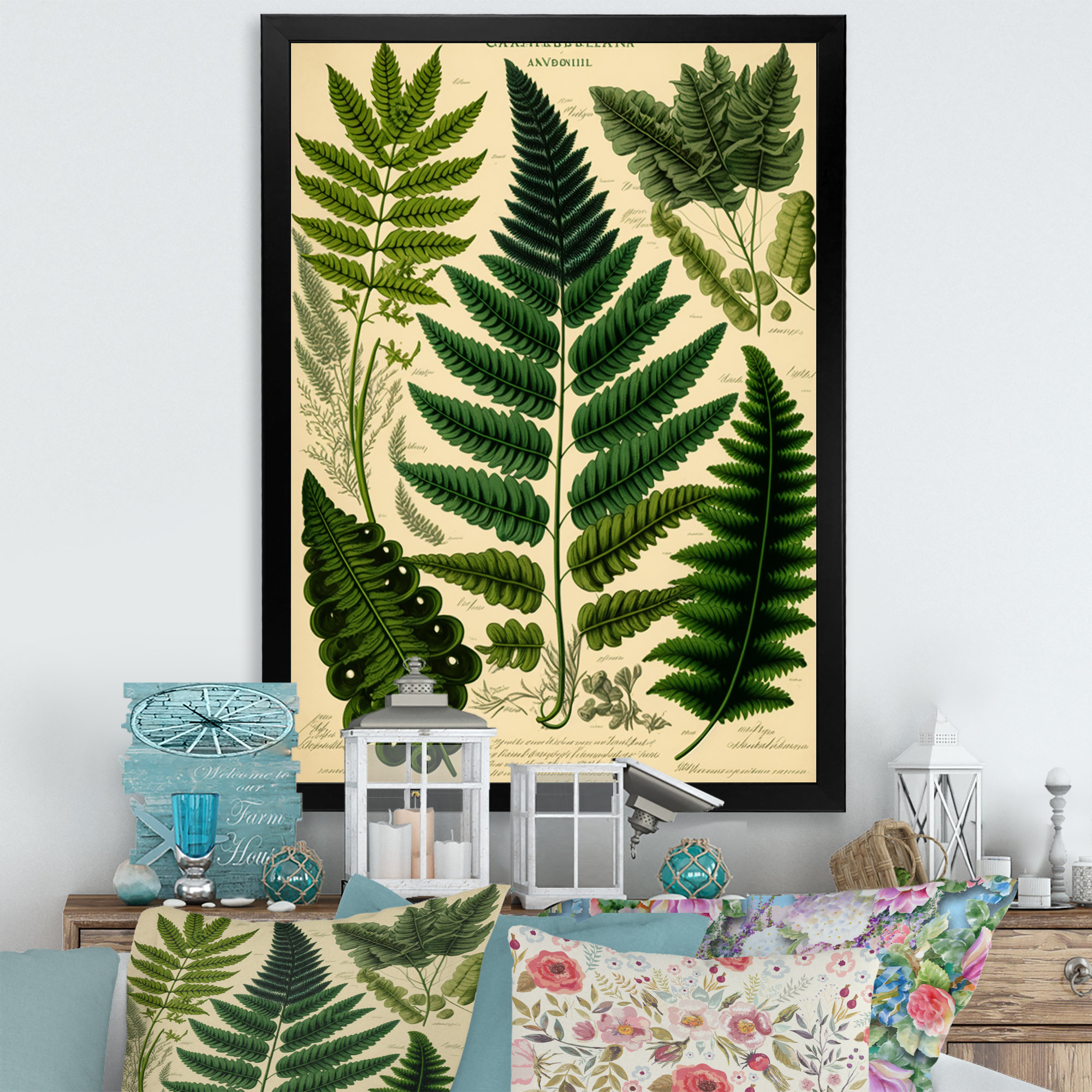 Bay Isle Home™ Fern On Retro Victorian Chart II - Floral Ferns Canvas ...