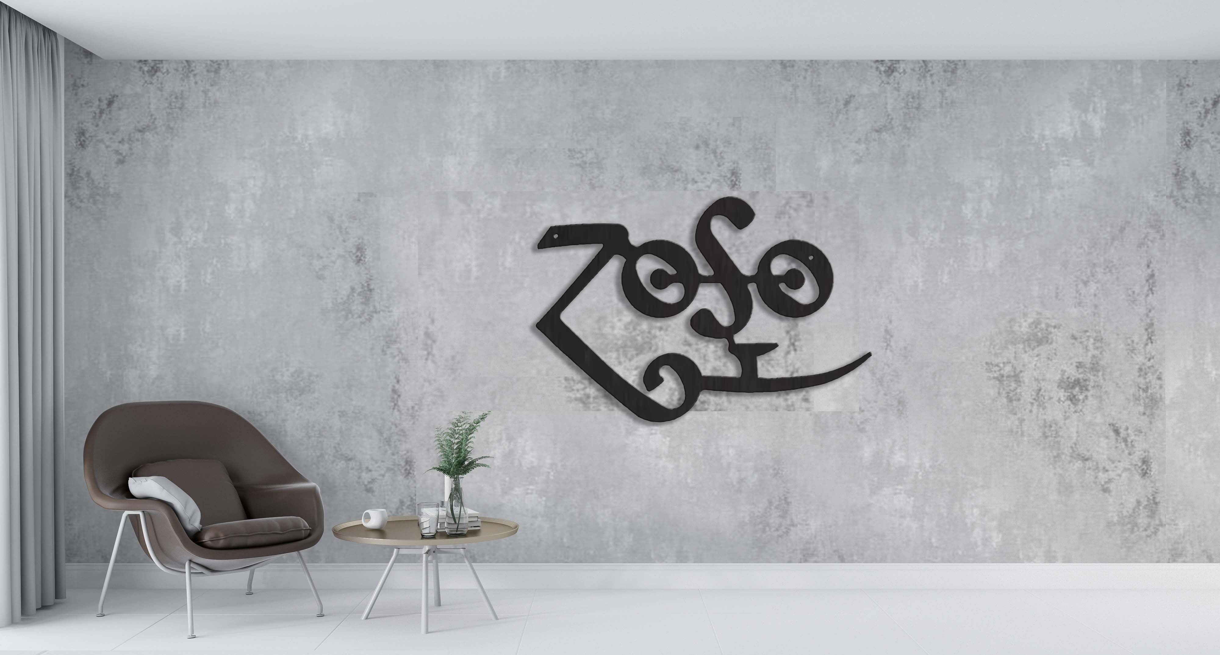 Trinx Zeppelin Zoso Steel Sign Laser Cut Powder Coated Home & Office ...