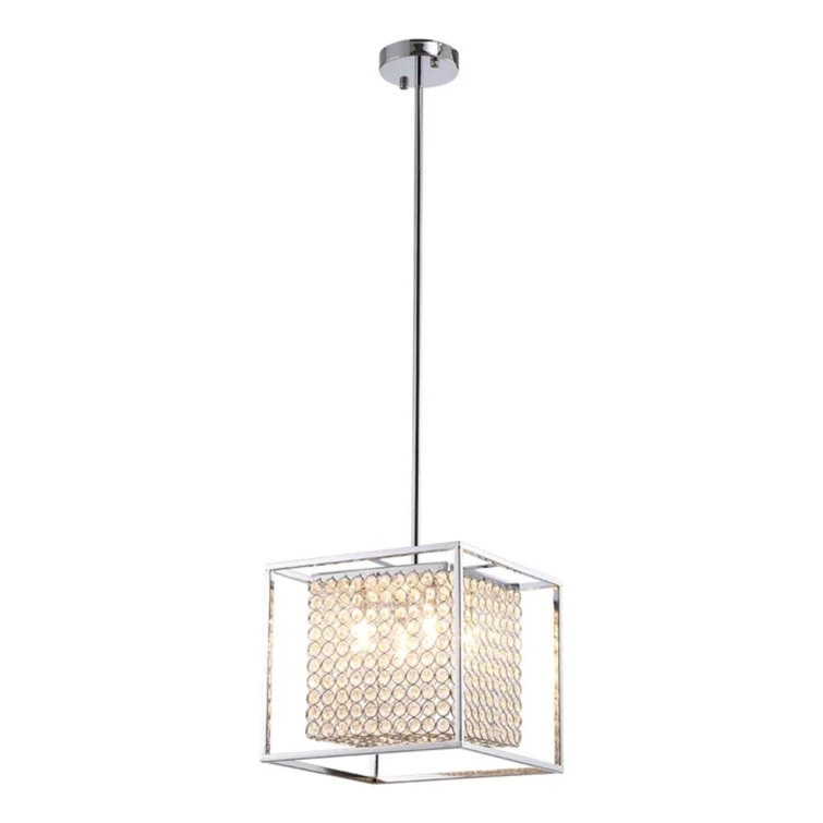 Everly Quinn Medinger 4 - Light 12-Inches Square Metal Pendant with ...