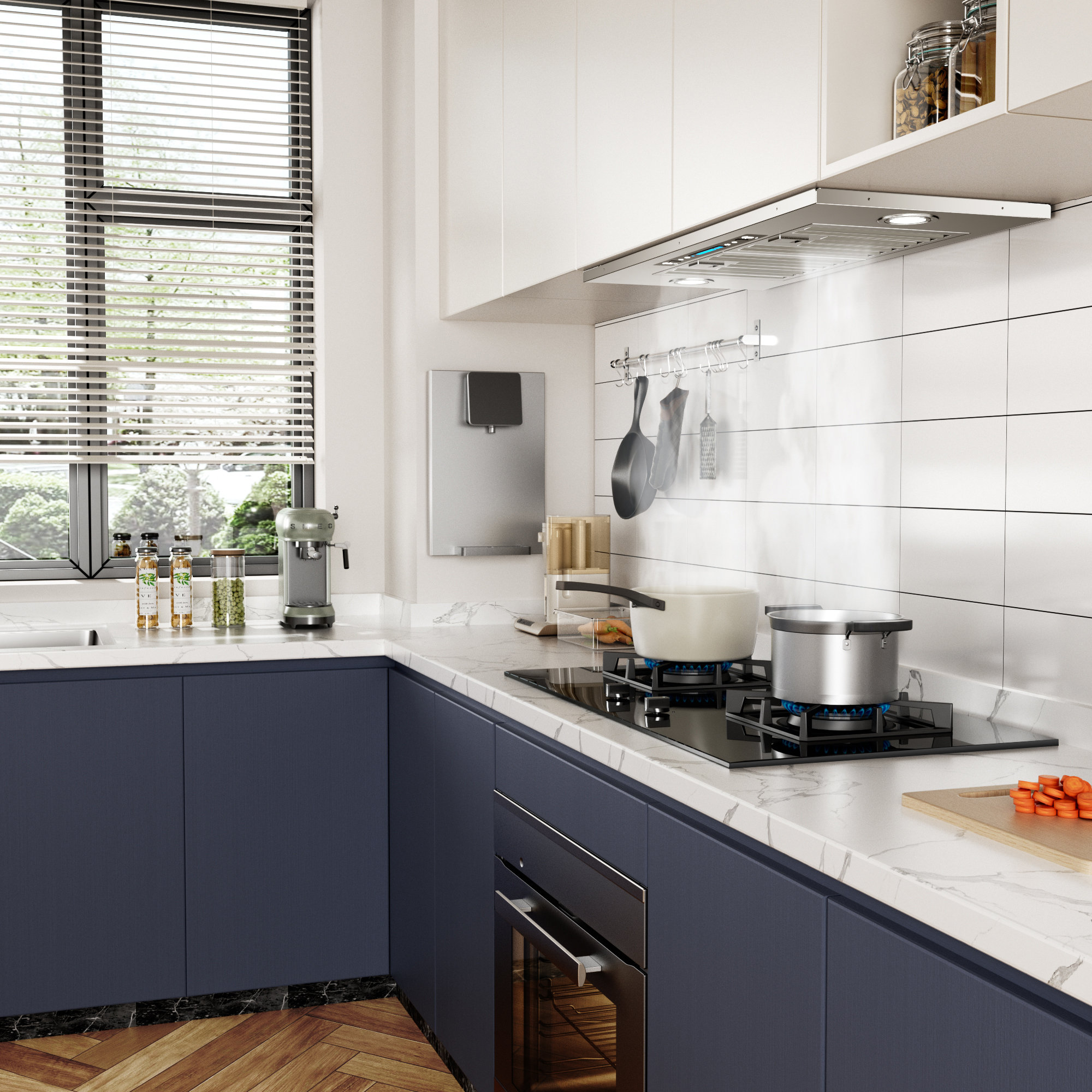 Terisitar 30/36 in. 900 CFM Convertible Insert Range Hood In Stainless ...