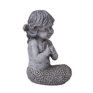 Hi-Line Gift Ltd. Mermaid Kneeling and Holding Shell Statue & Reviews ...