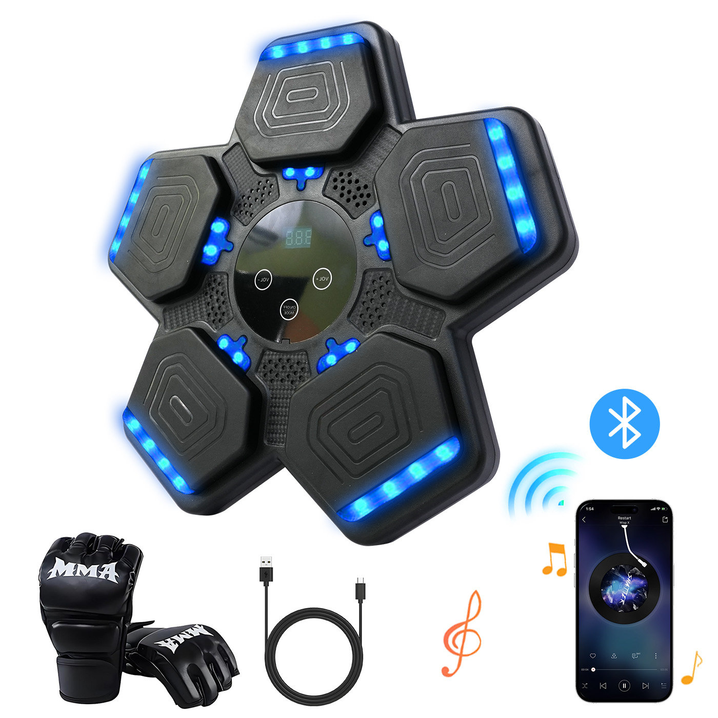 BAOKALER Smart Bluetooth Music Boxing Trainer, Boxing Target Training ...