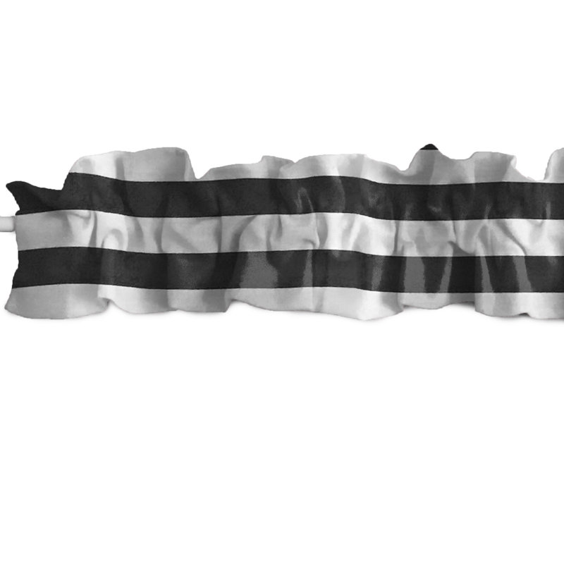 lovemyfabric Striped Cotton Blend Tailored Window Valance | Wayfair