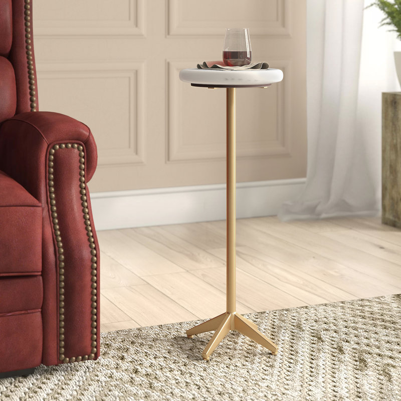 Etta Avenue™ Houston Marble Top Pedestal Side Table & Reviews - Wayfair ...