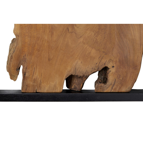 Mercury Row® Teak Wood Handmade Live Edge Tree Trunk Abstract Home Wall ...