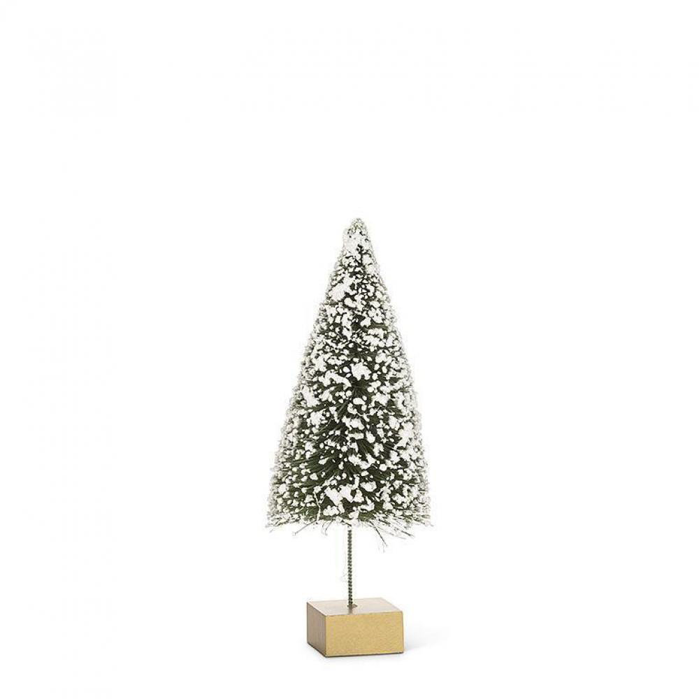 The Holiday Aisle® Snowy Bottle Brush Tabletop Tree | Wayfair