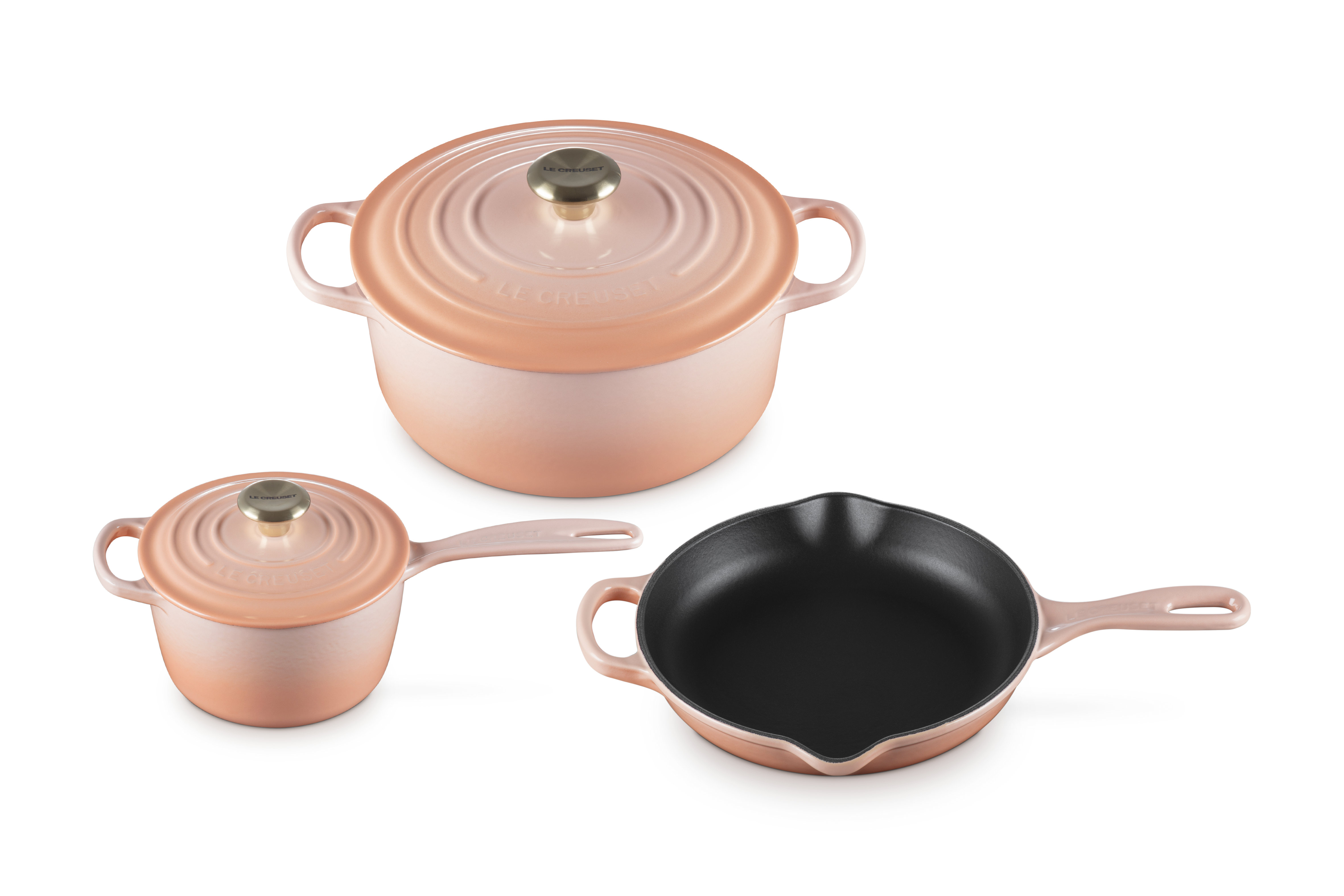 Le Creuset Enameled Cast Iron Signature Cookware Set, 5 Pc., Peche ...