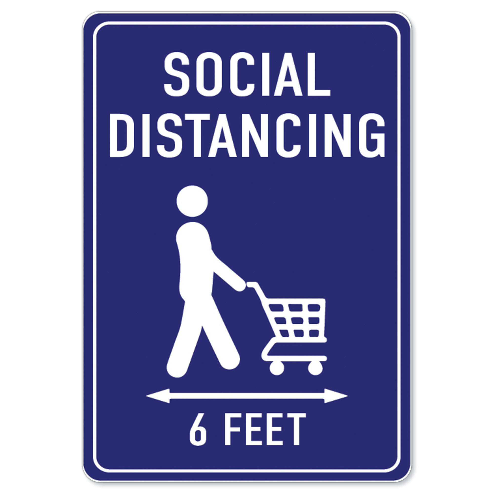 SignMission OSHA Safety Notice Sign - Social Distancing 6 Feet | Heavy ...