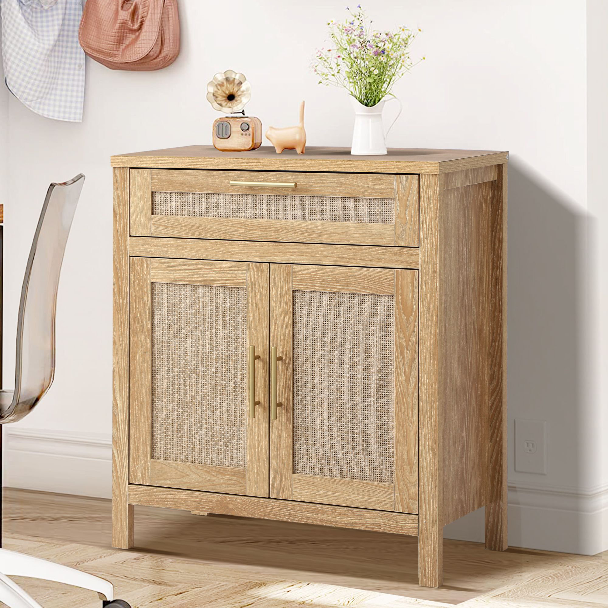 Bay Isle Home™ Buffet en rotin avec rangement, console Boho avec ...