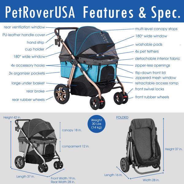 HPZ Pet Rover Titan HD Folding Standard Stroller & Reviews | Wayfair