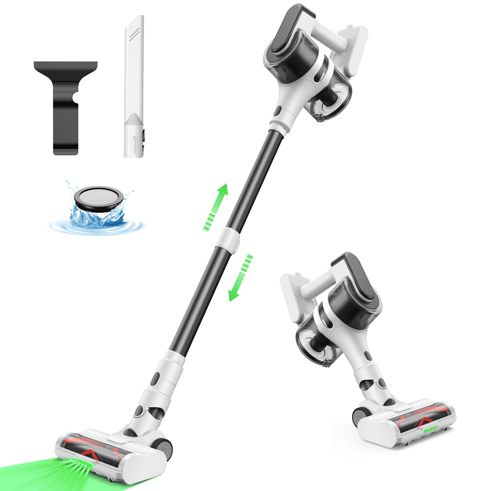 MOOSOO Cordless Stick Vacuum Cleaner with 55 mins Runtime, 3 in 1 ...