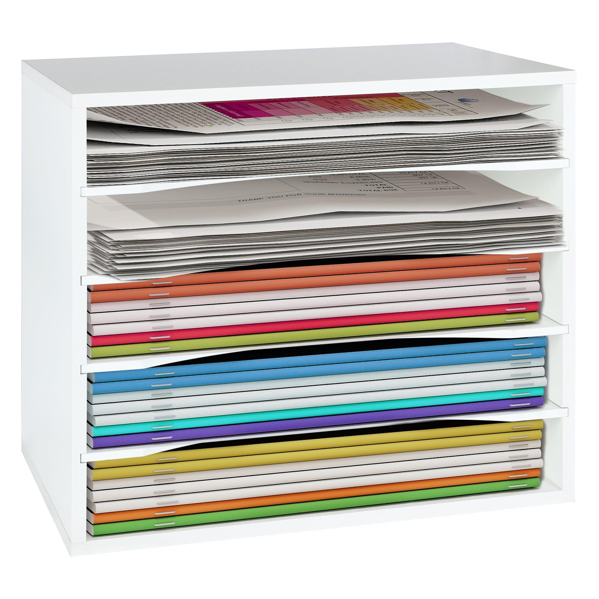 Latitude Run® Desk Paper Organzier Wood Paper Organizer Storage Office ...