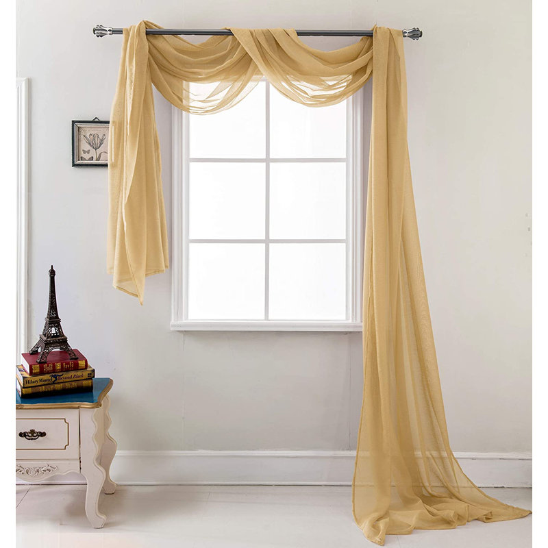 Winston Porter Brannon Solid Sheer Window Scarf & Reviews - Wayfair Canada