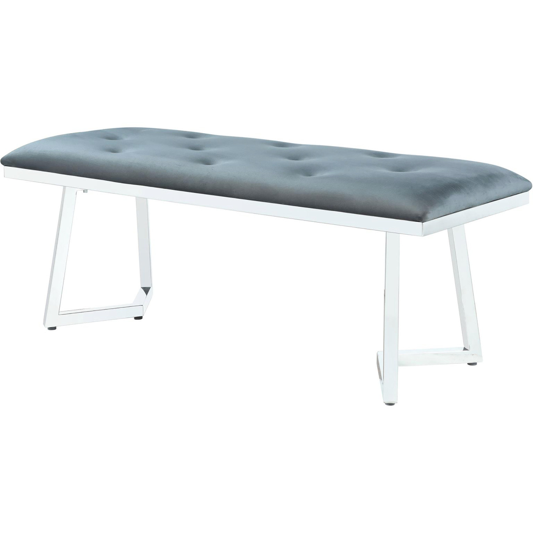 Latitude Run® Dark Grey Velvet Bench With Construction And Seat ...