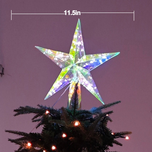 The Holiday Aisle® Christmas Star Tree Topper, 10” 50leds Smart Lighted ...