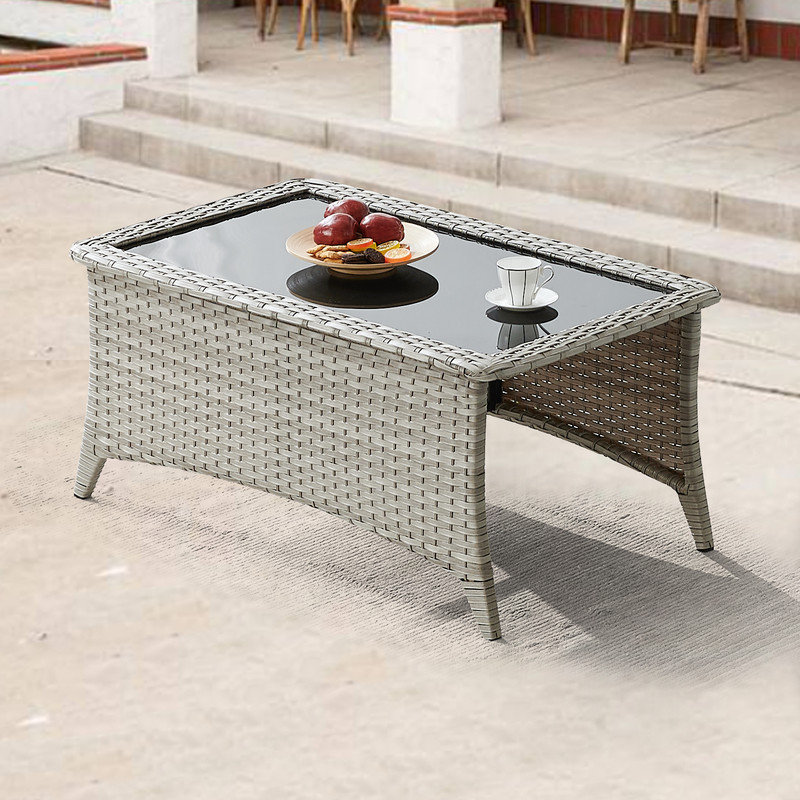 Winston Porter Tonry 27.9'' L x 46.6'' W Outdoor Coffee Table | Wayfair
