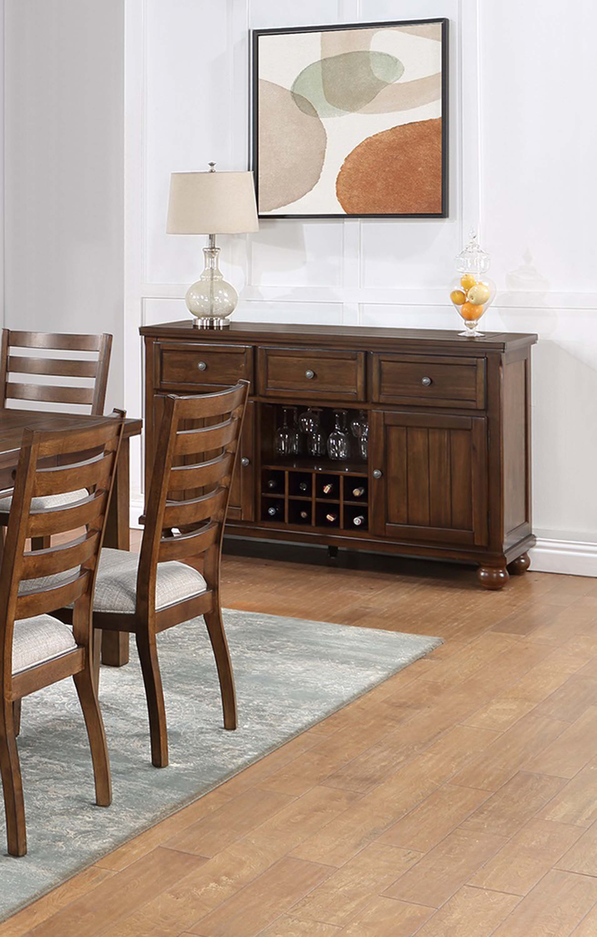 Darby Home Co Cherry Brown Finish Traditional Style 1pc Server of ...