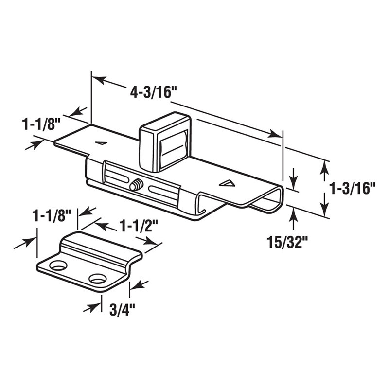 Prime-Line Slide Latch w/Keeper, 7/8 in., Stamped Stainless Steel ...