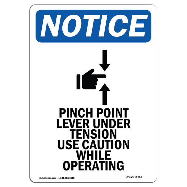 SignMission Pinch Point Lever Sign with Symbol | Wayfair