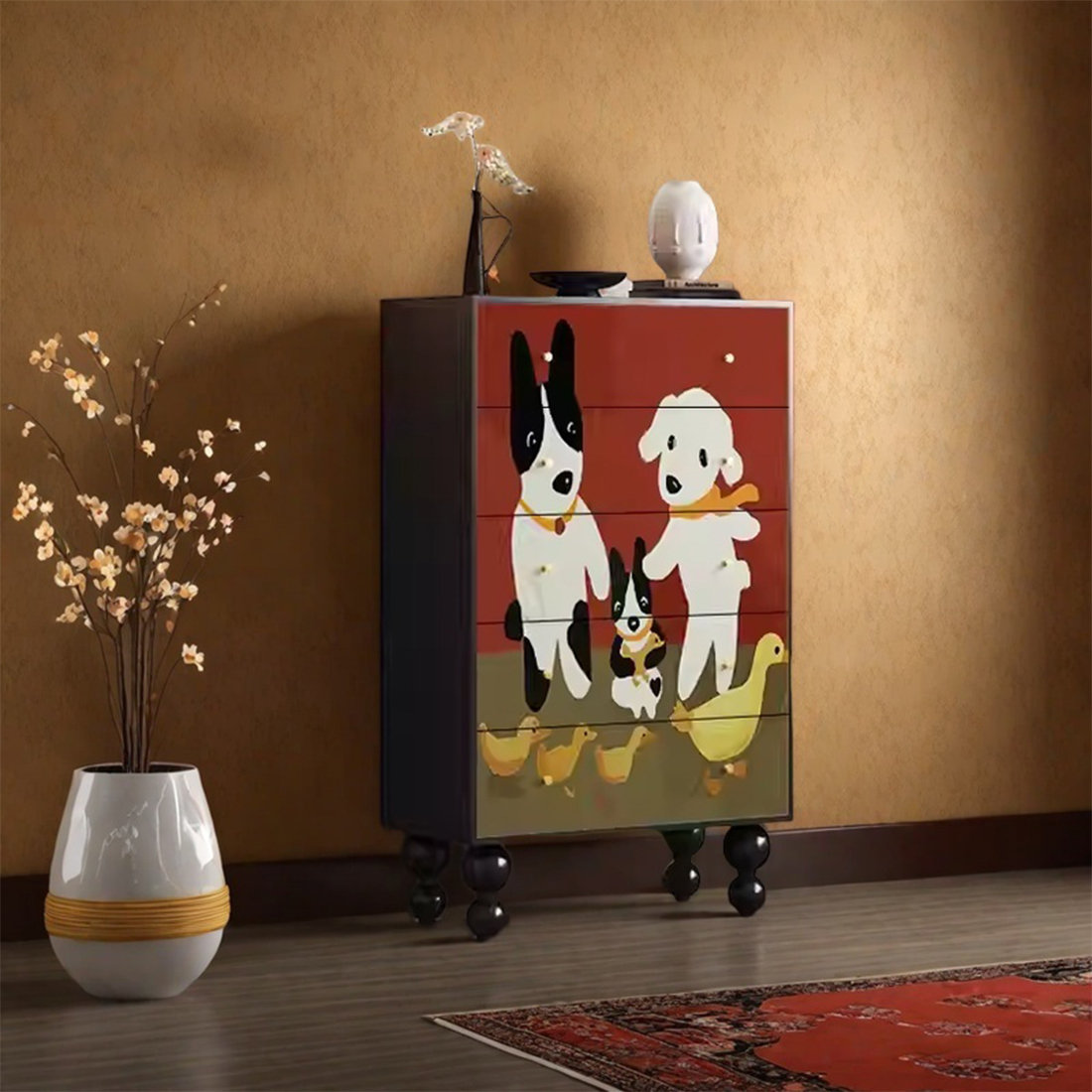 interanest Walnut Wood Storage Cabinet with Drawers - Wayfair Canada