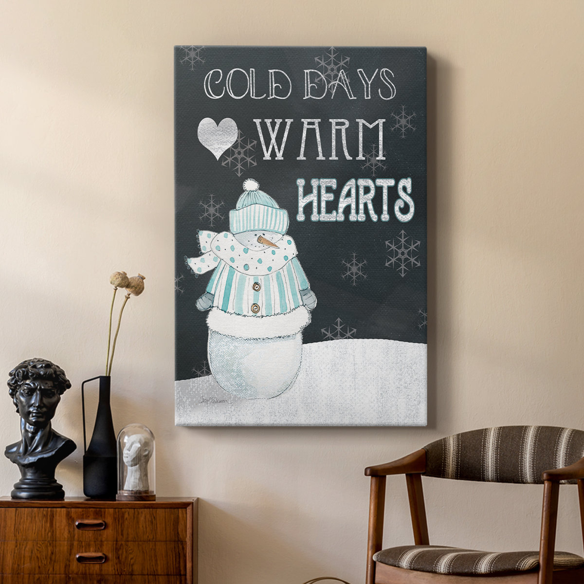 Ophelia & Co. Cold Days Warm Hearts -Custom Wrapped Gallery Cavas ...