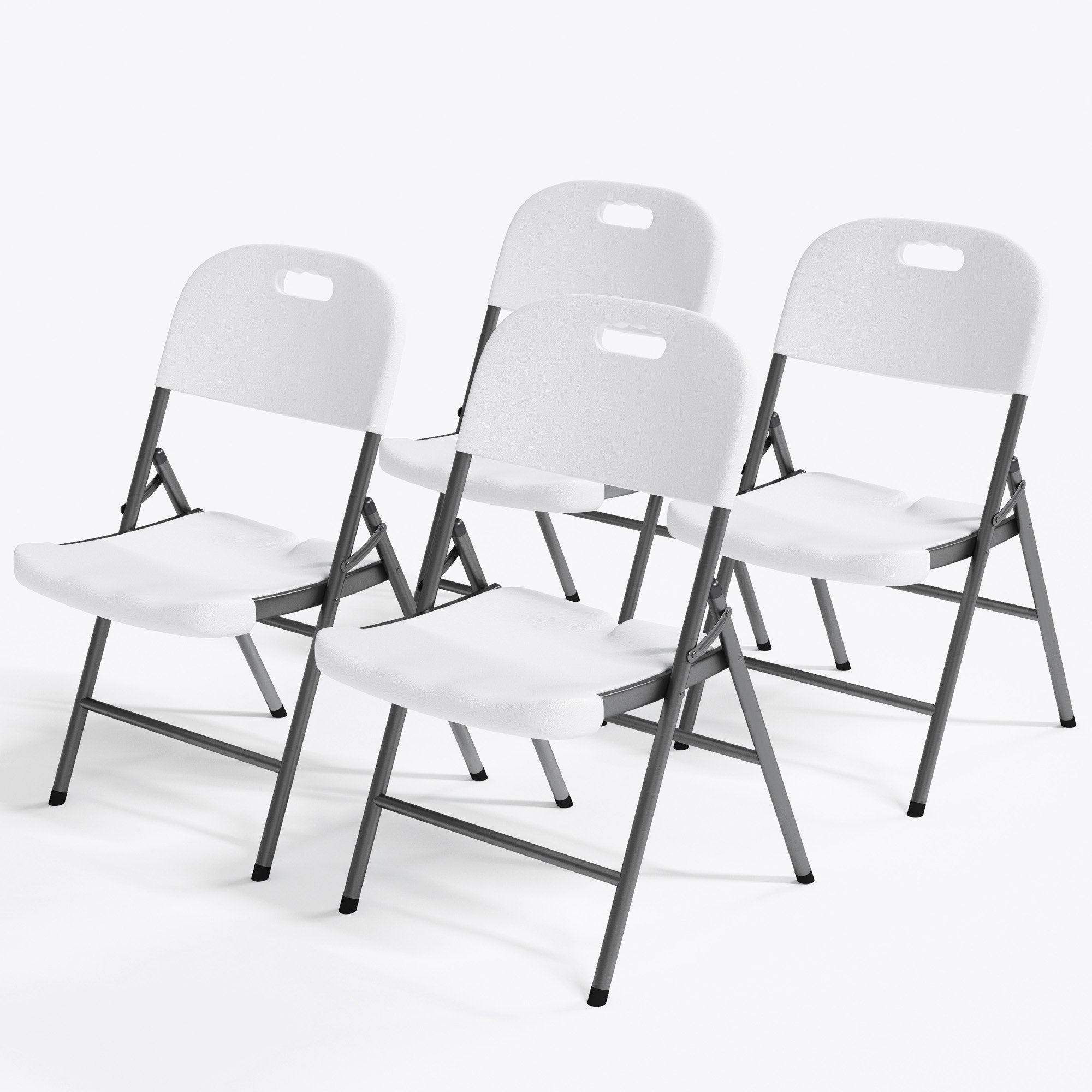 Inbox Zero Foldable Folding Chairs Plastic Outdoor/Indoor With Steel ...