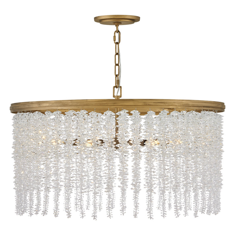 Fredrick Ramond Rubina 30" Six-Light Chandelier w/ Hand-Strung Crystal ...
