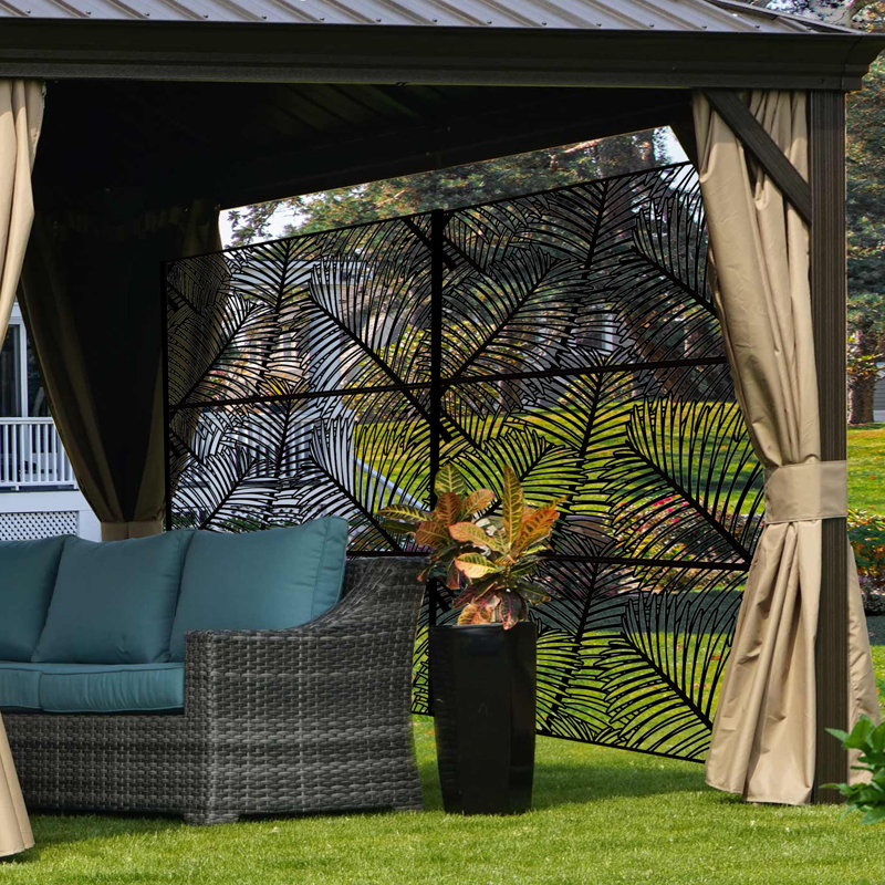 Kozyard Metal Privacy Screen Decorative Outdoor Divider With Stand ...