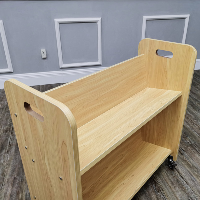FixtureDisplays Wood Book Cart Library Cart Pew Cart Magazine Rack ...