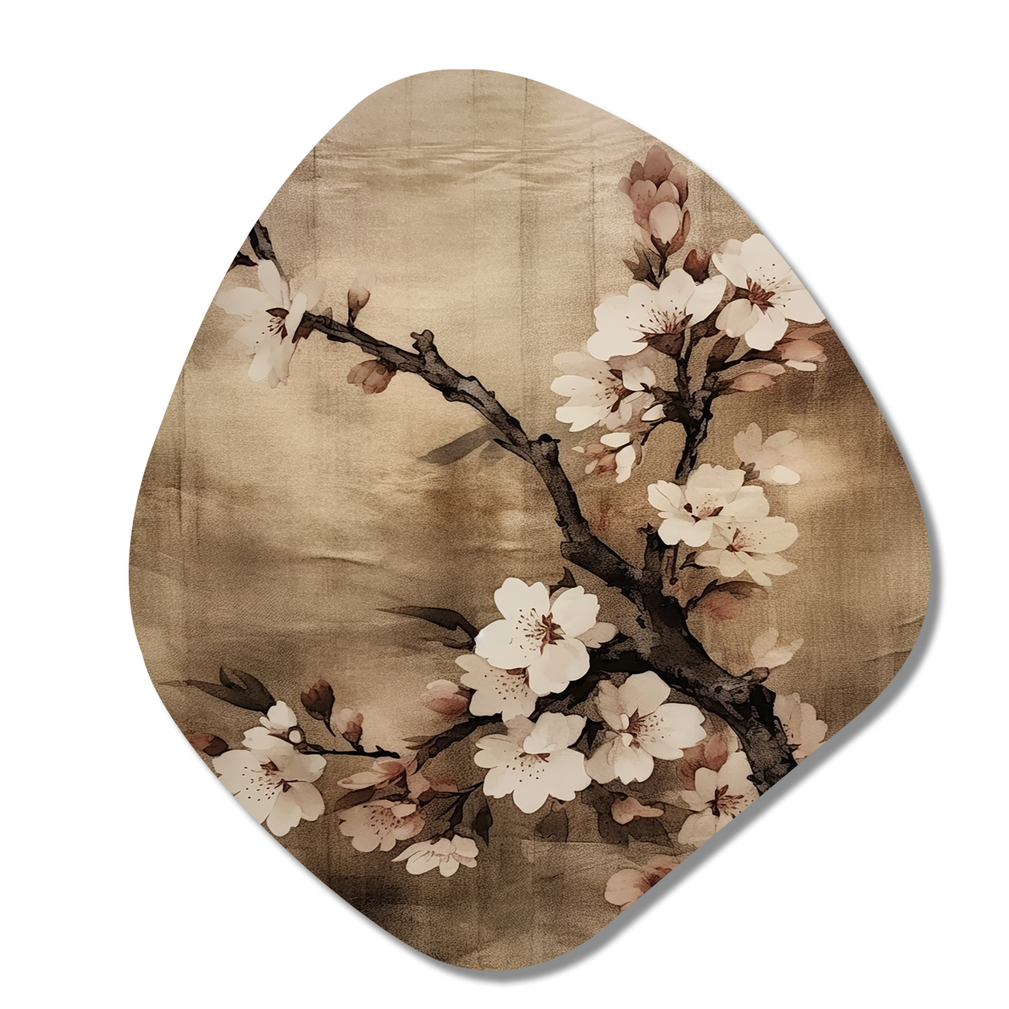Lark Manor™ Cherry Blossoms Brown Dark Solitude I - Cherry Nebula Shape ...