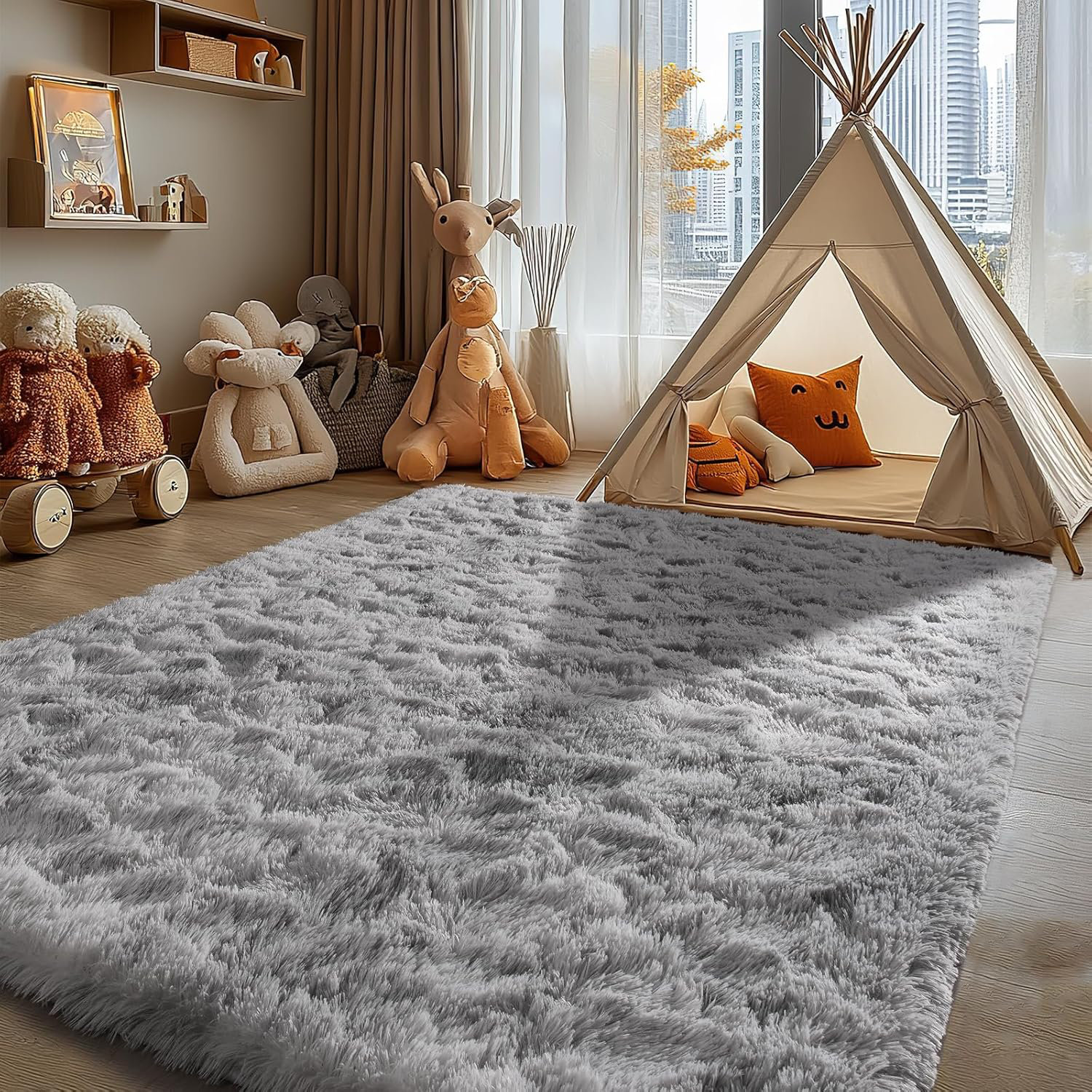 MEMOKY Soft Area Rugs For Living Room Bedroom 5X8 Feet Fluffy Fuzzy ...