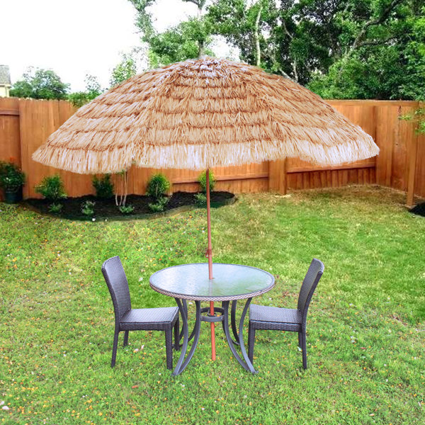 Backyard X-Scapes 9.5 ft Natural Tiki Thatch Patio Umbrella Hawaiian ...