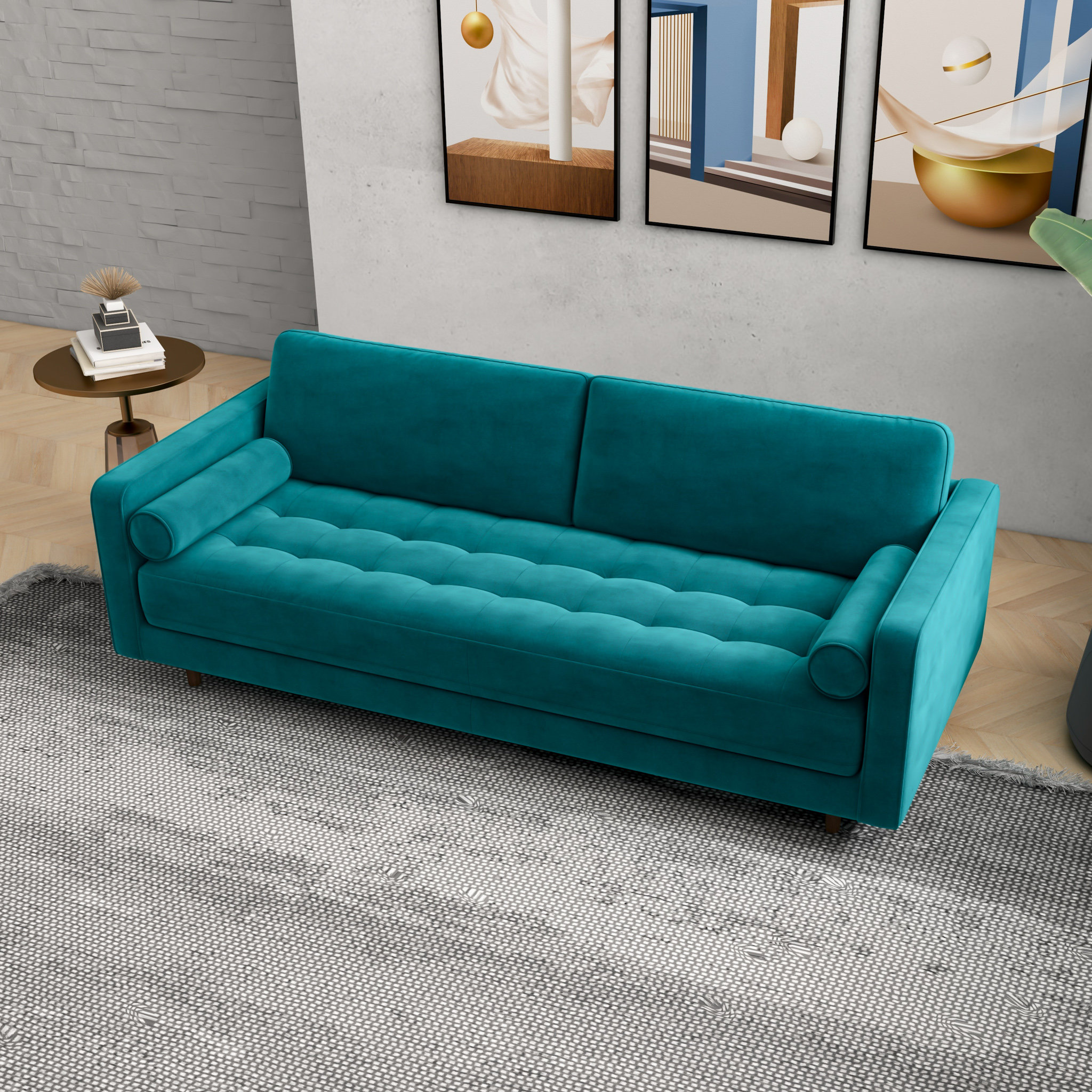 George Oliver Elsner 88'' Velvet Sofa & Reviews | Wayfair