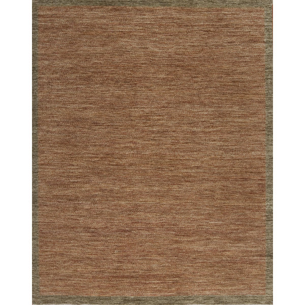 Samad Rugs Textures Hand Knotted Wool Nutmeg/Sage Area Rug | Wayfair