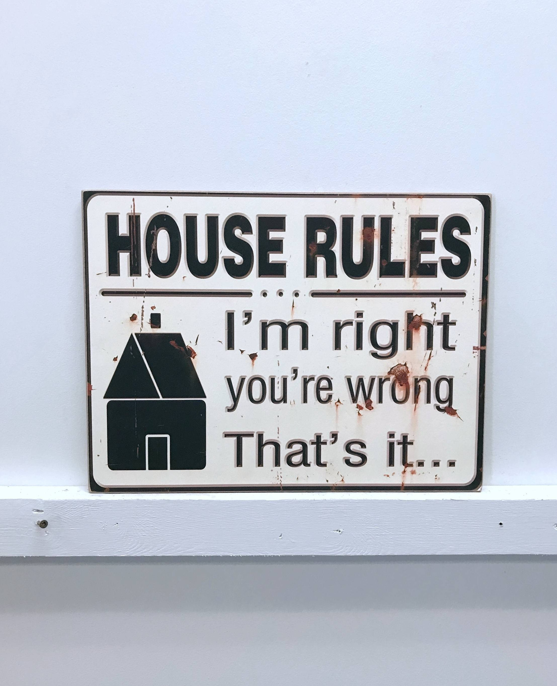 Winston Porter House Rules Wooden Sign Wall Décor | Wayfair