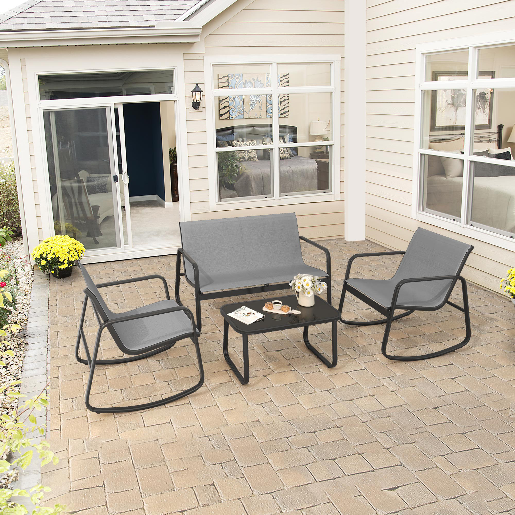 Wade Logan® Charisa 4 - Person Outdoor Seating Group & Reviews | Wayfair